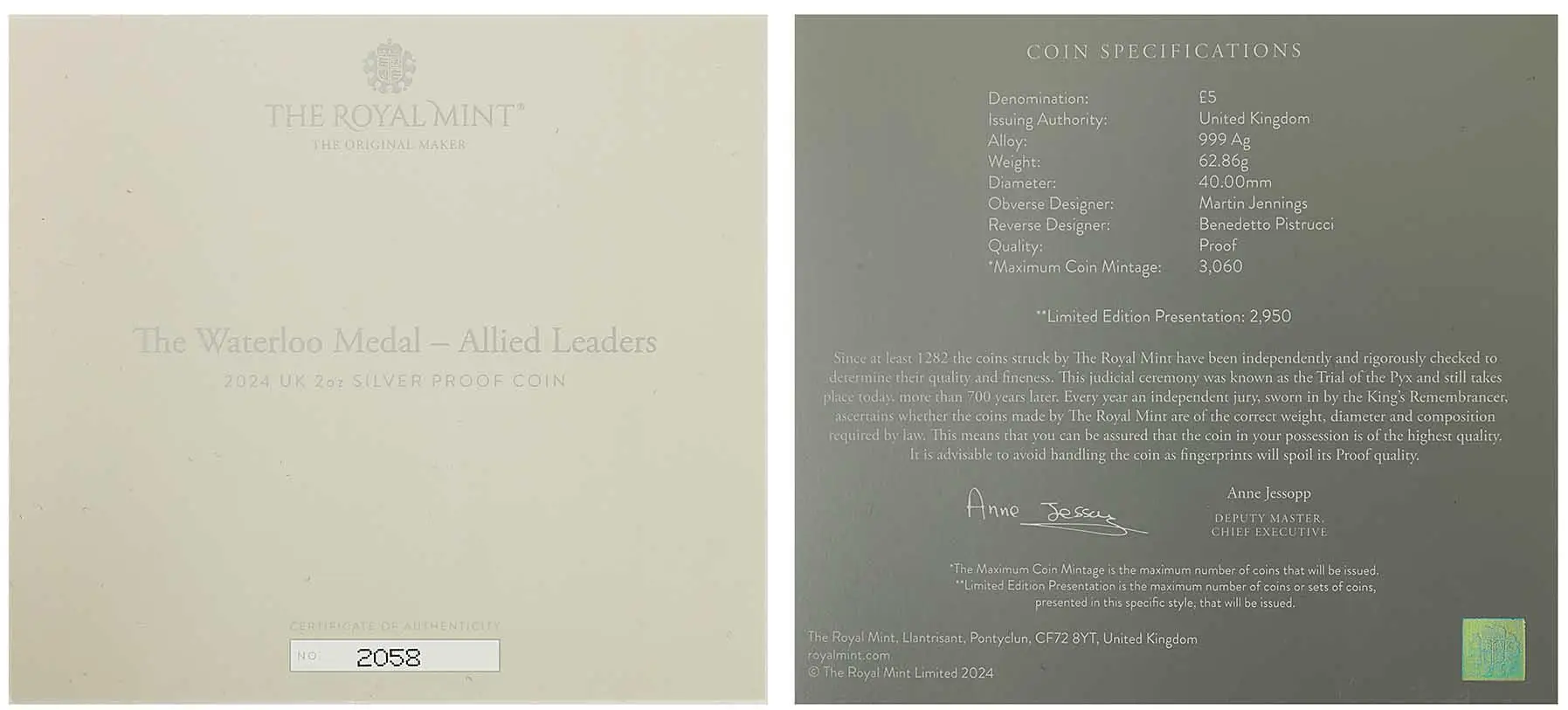 2024 Waterloo Medal 2 oz Silver Proof Coin | Chards