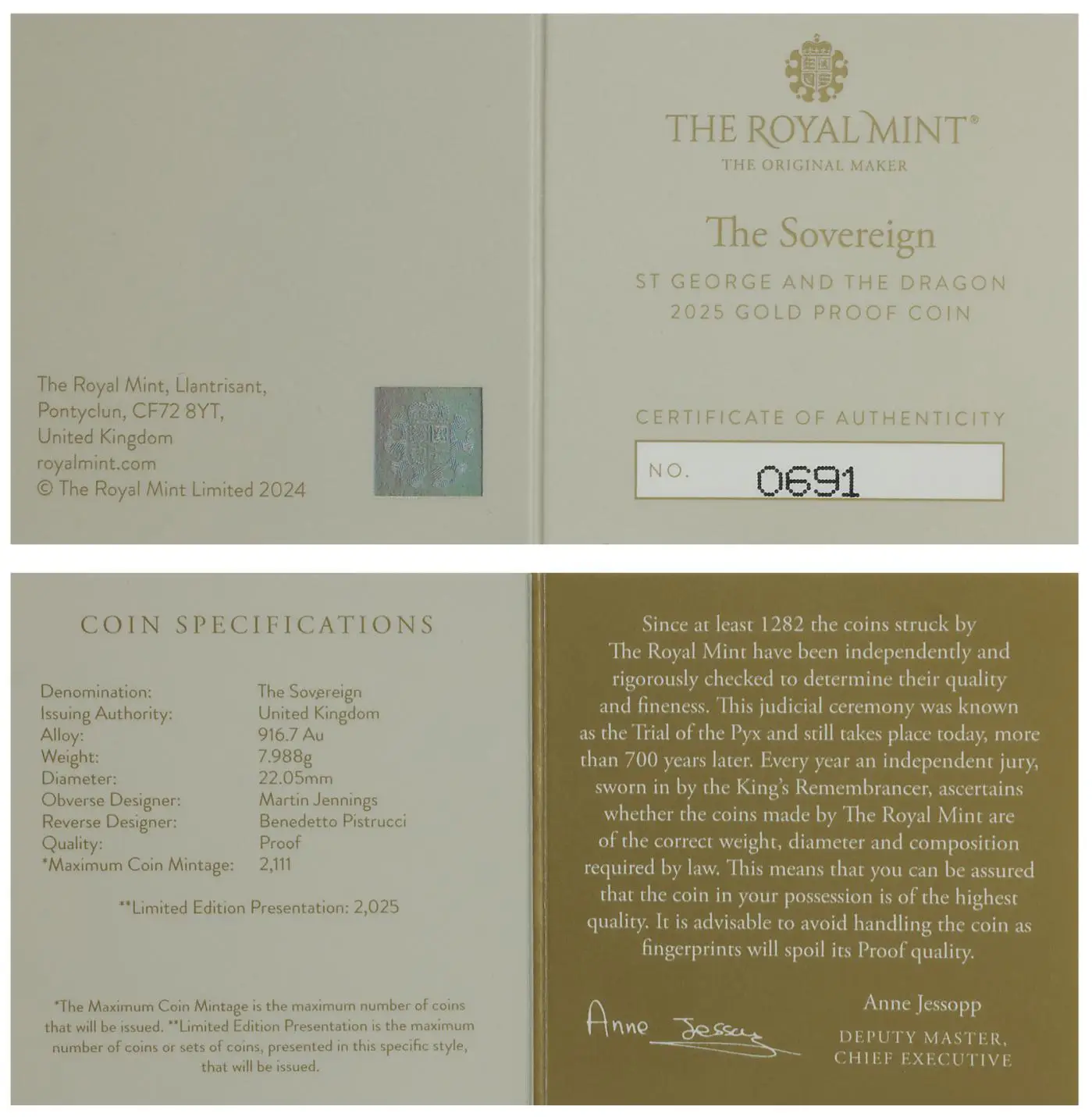 2025 KCIII Gold Proof Sovereign 'St. George' Coin | Chards
