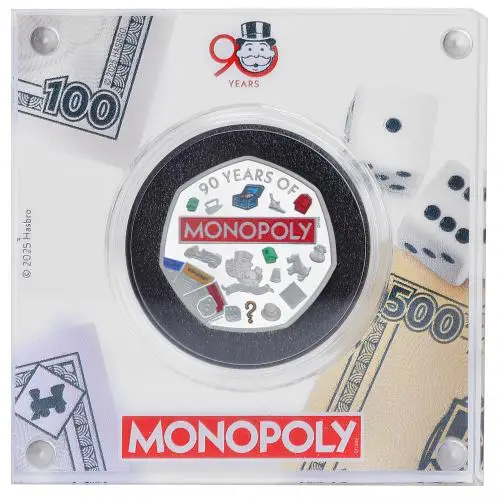 2025 UK Silver Proof Monopoly 50 Pence Coin | Chards