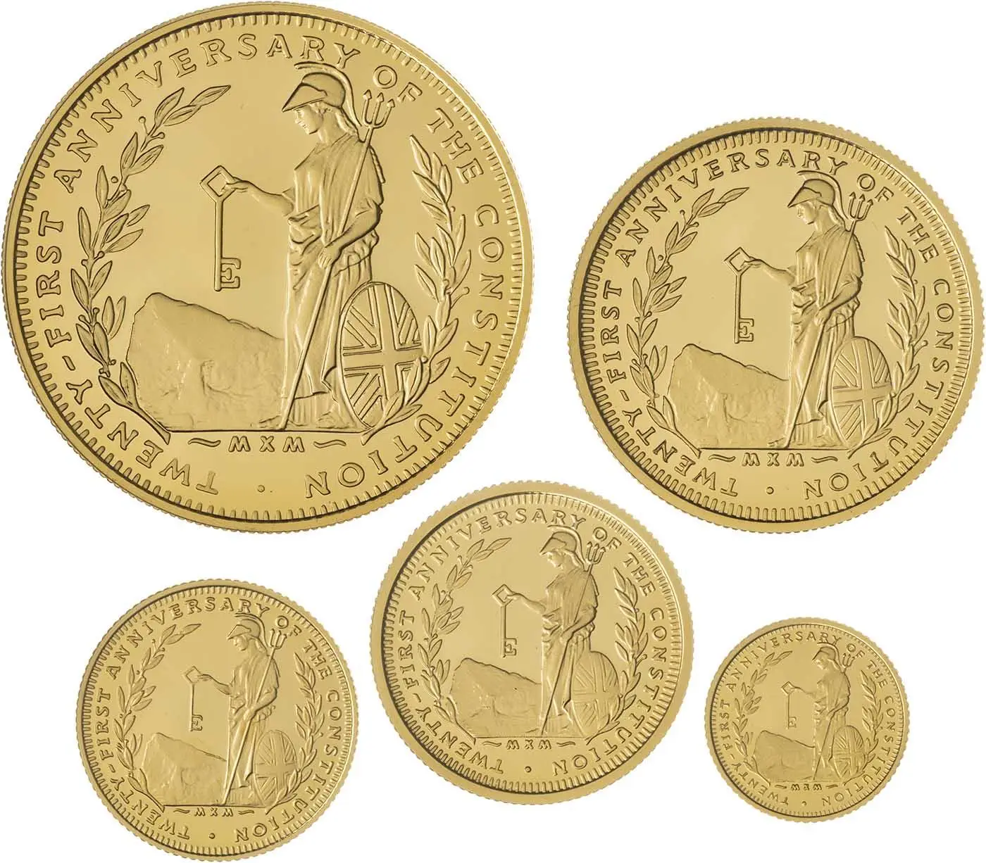 1990 Gold Proof Gibraltar Pobjoy Mint 5 Coins | Chards