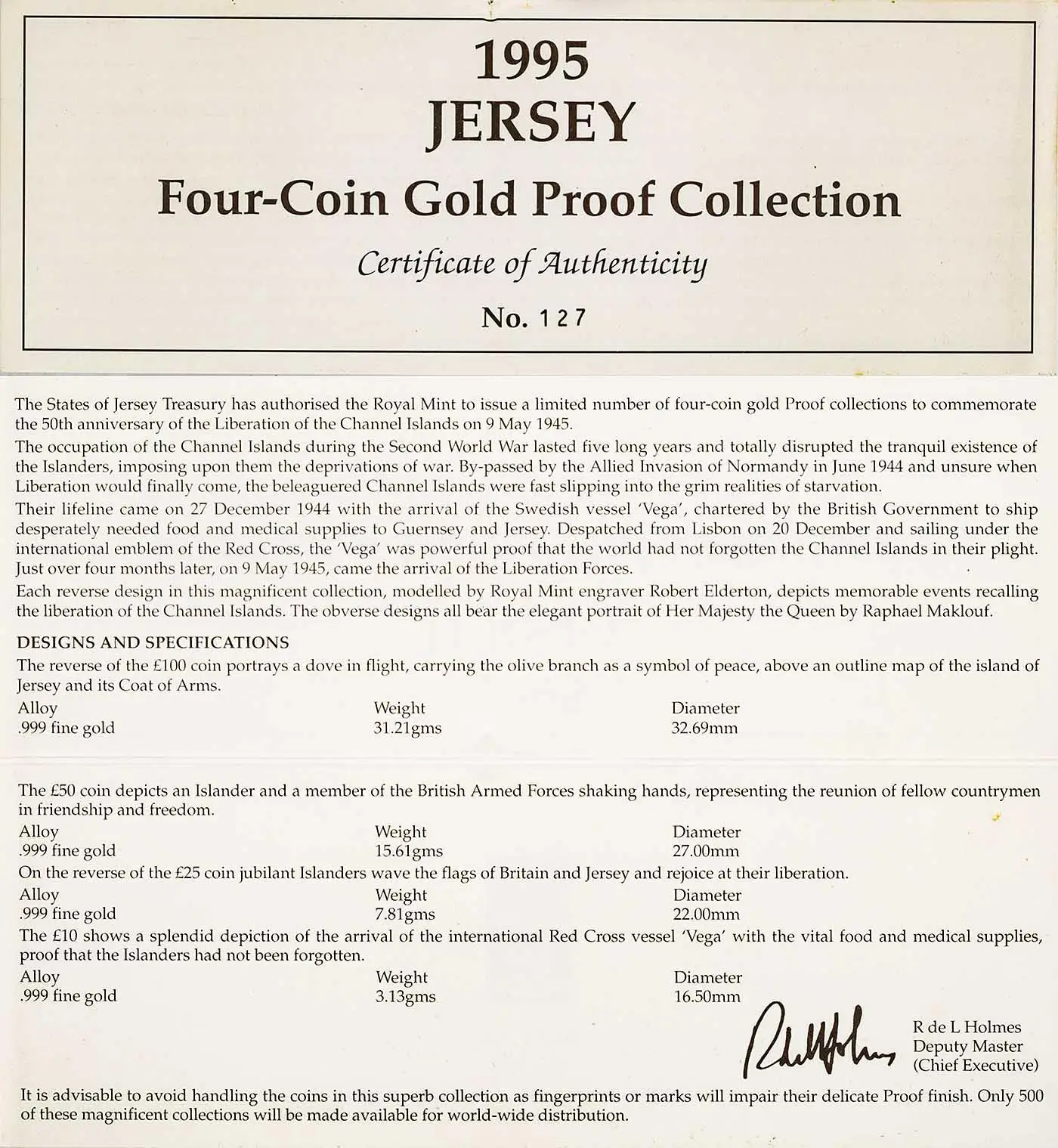 1995 Gold Proof 50th Anniversary Liberation Coin Set | Chard