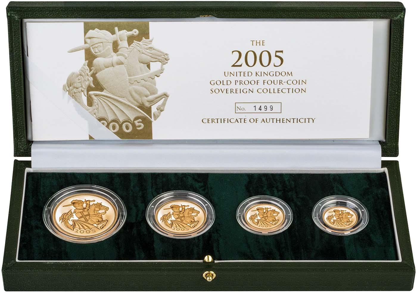2005 Four Coin Sovereign Set Gold Proof l Chard
