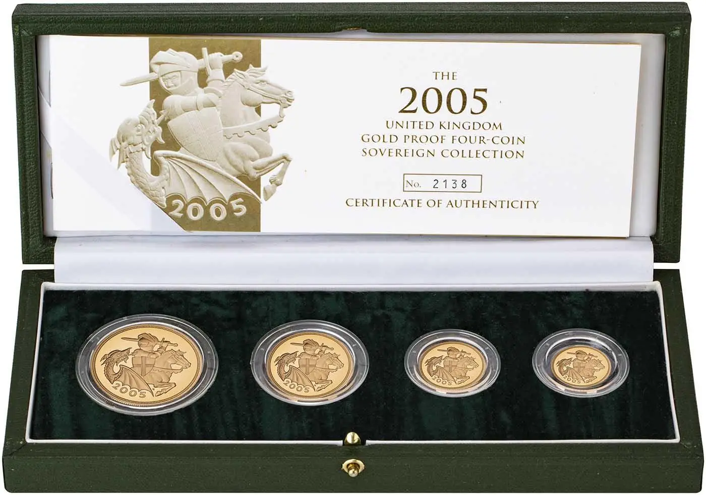 2005 Four Coin Sovereign Set Gold Proof l Chard