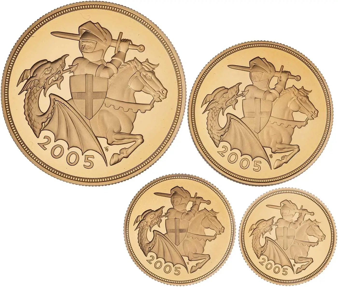 2005 Four Coin Sovereign Set Gold Proof l Chard