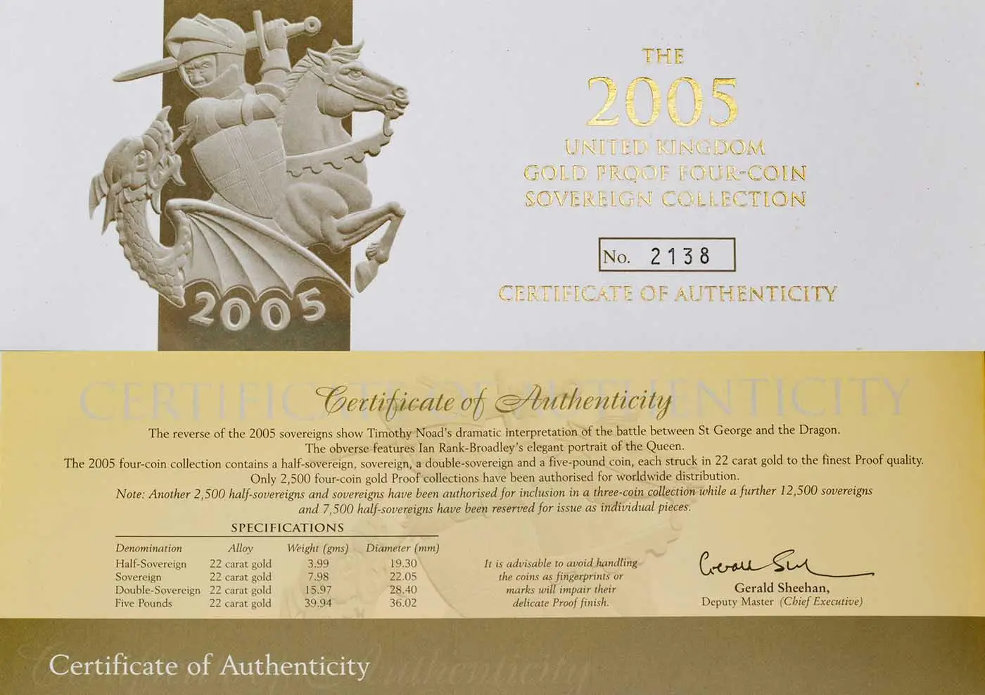 2005 Four Coin Sovereign Set Gold Proof l Chard