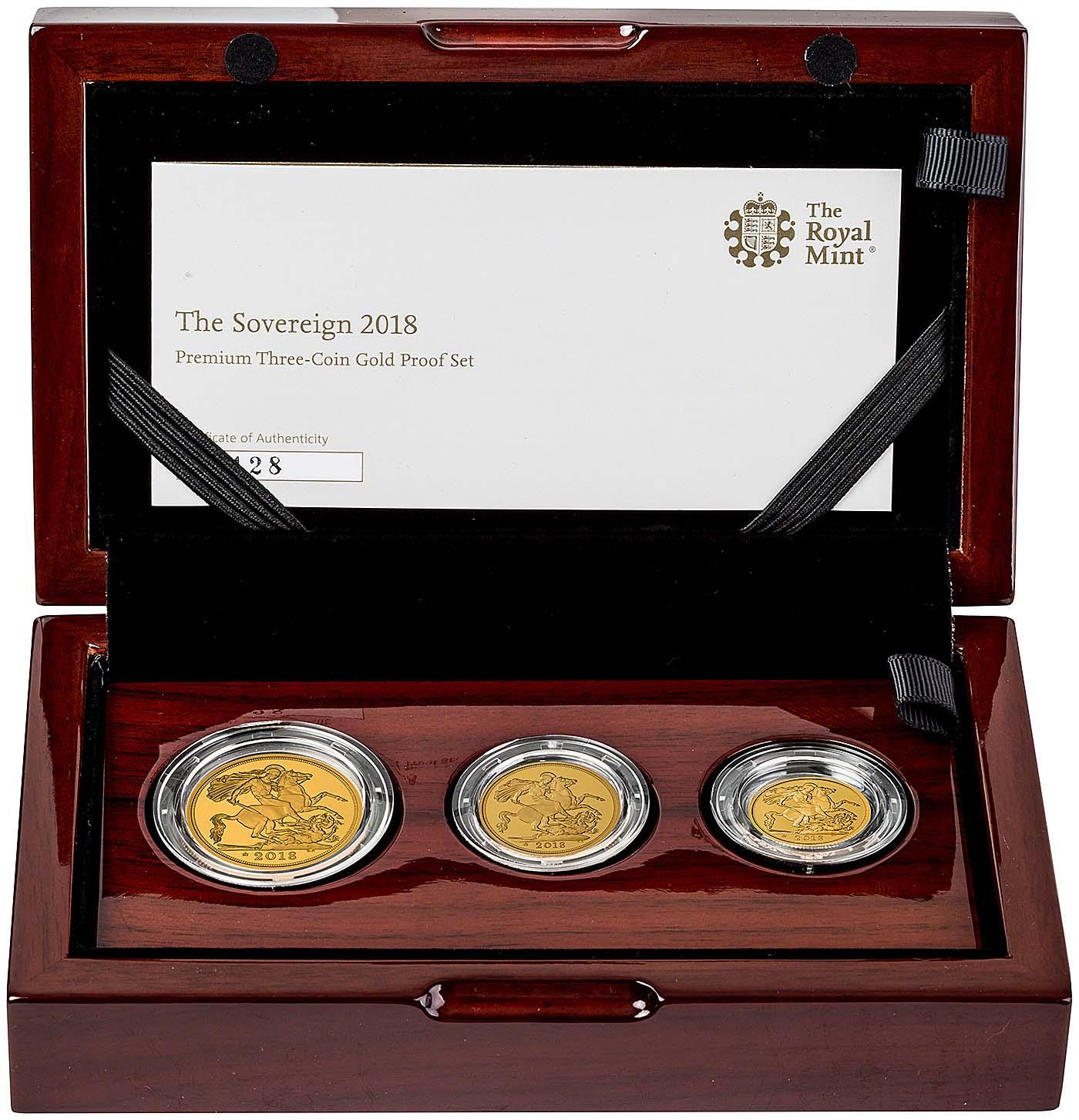 2018 Three Coin Premium Gold Proof Sovereign Set | Chards