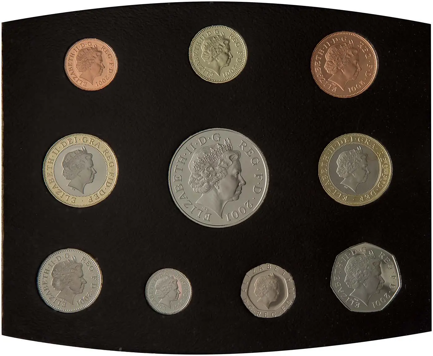 2001 United Kingdom Standard Proof Coin Set l Chard