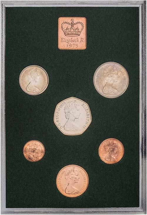 1975 United Kingdom Standard Proof Coin Set l Chard