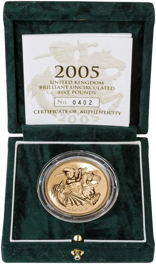 2005 Gold BU Five Sovereign Piece Royal Mint Coin | Chards