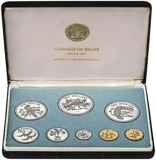 1974 Belize Wild Birds Silver Proof 8 Coin Set l Chard
