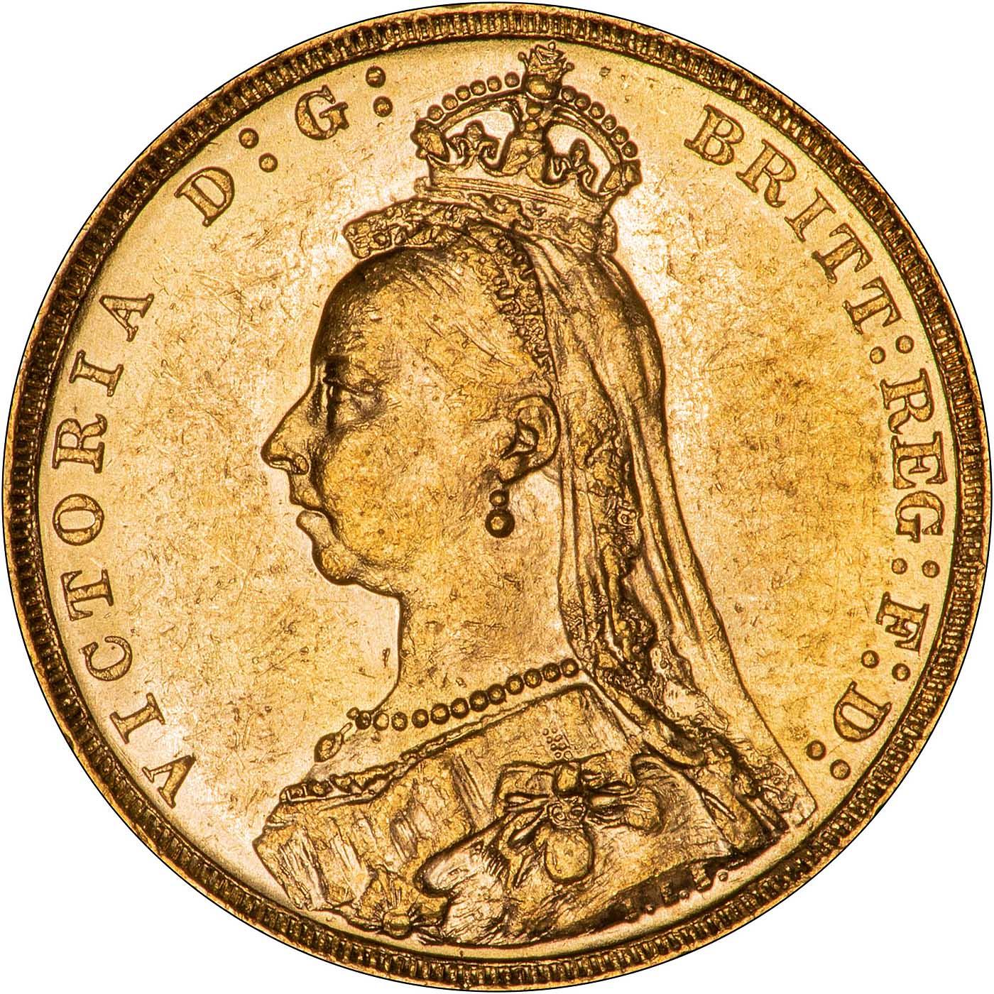1889 Gold Sovereign Victoria Jubilee Head Melbourne | Chards
