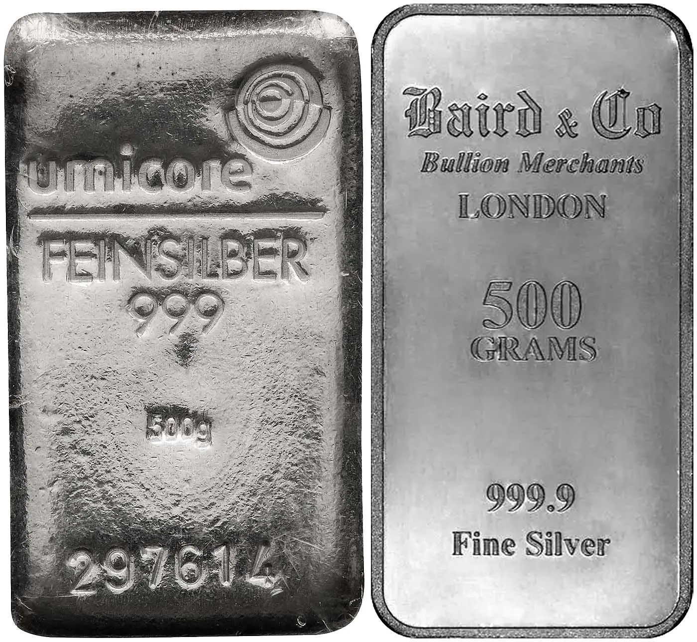500g Silver Bars | Investment Silver | Chard - From £525.43