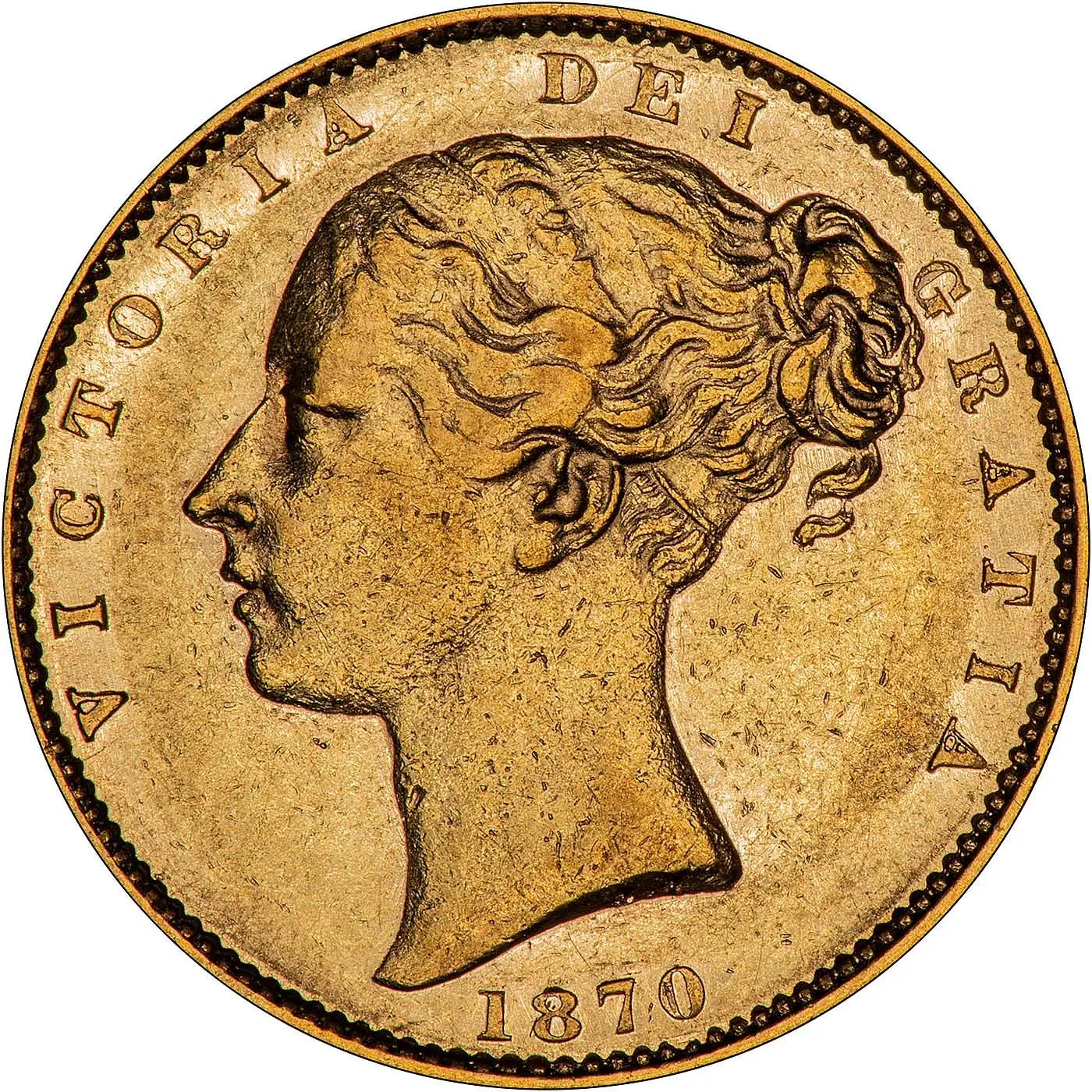 1870 Sovereign Victoria Young Head Shield | London | Chards