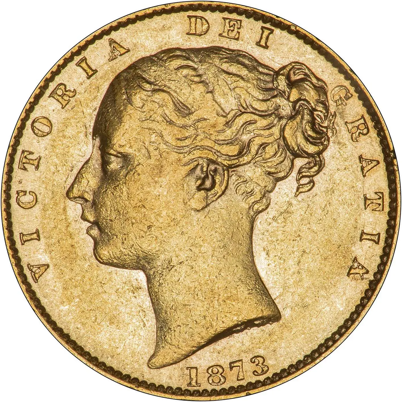 1873 Sovereign Victoria Young Head Shield London | Chards