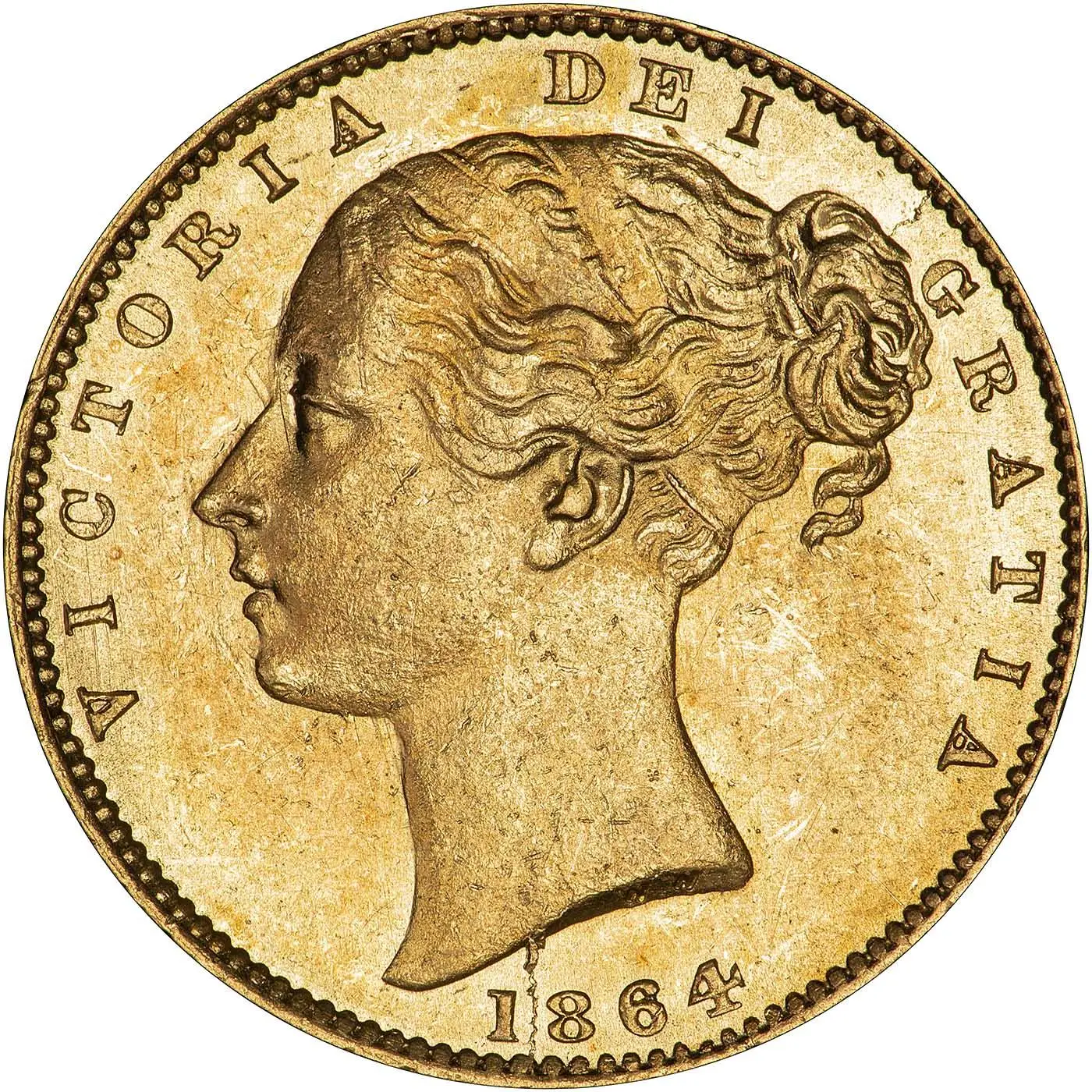 1864 Sovereign Victoria Young Head Shield London | Chards