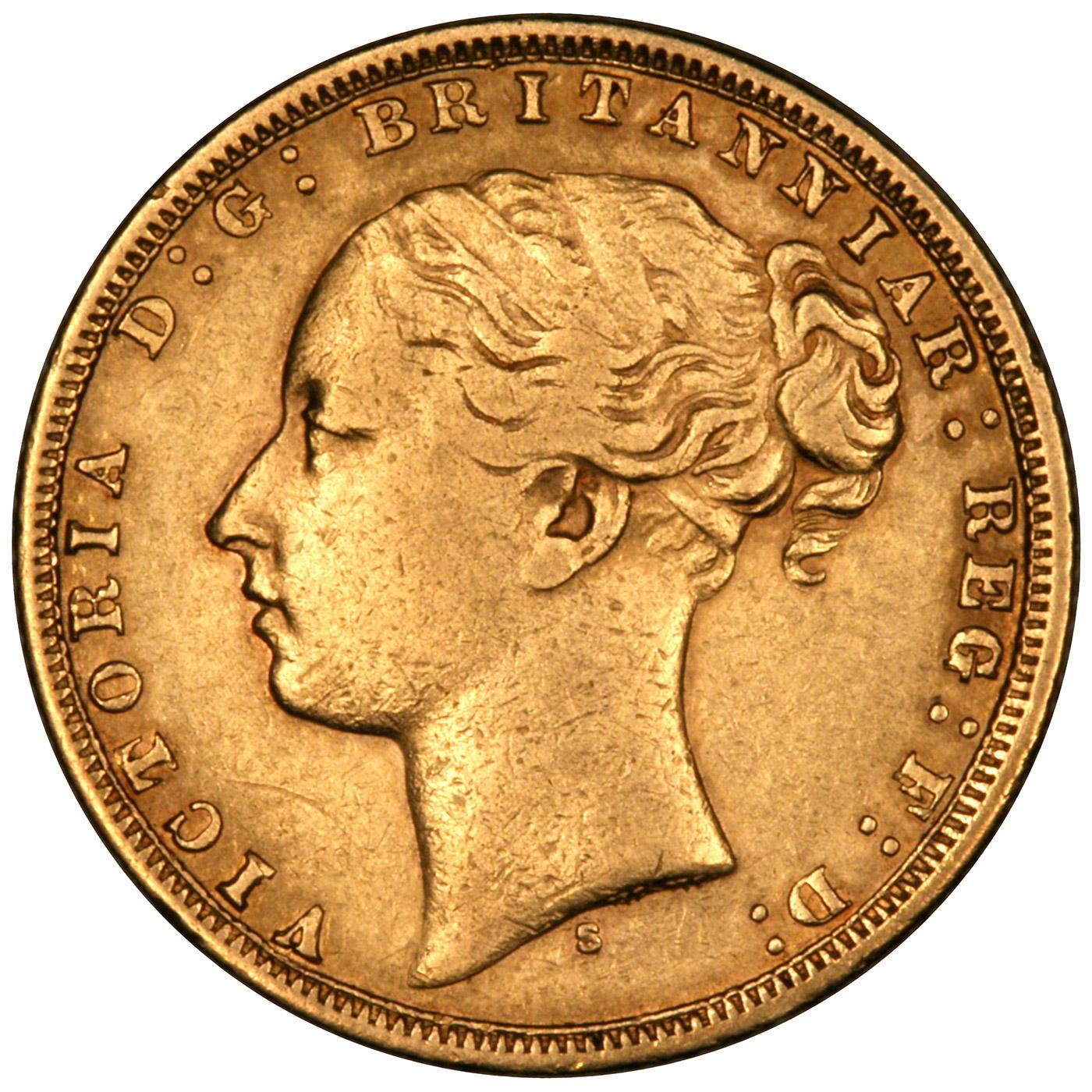1876 Sovereign Victoria Young Head St George | S | Chards