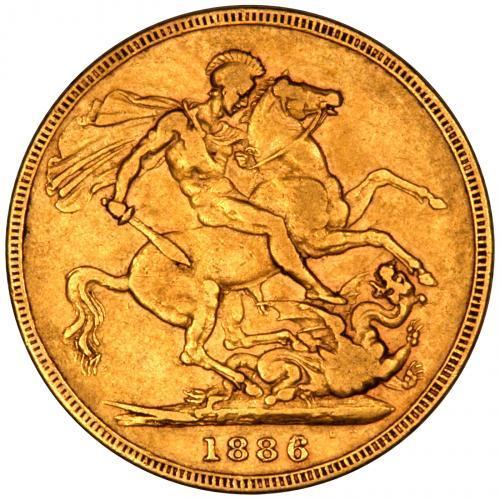 1886 Sovereign Victoria Young Head St George | M | Chards