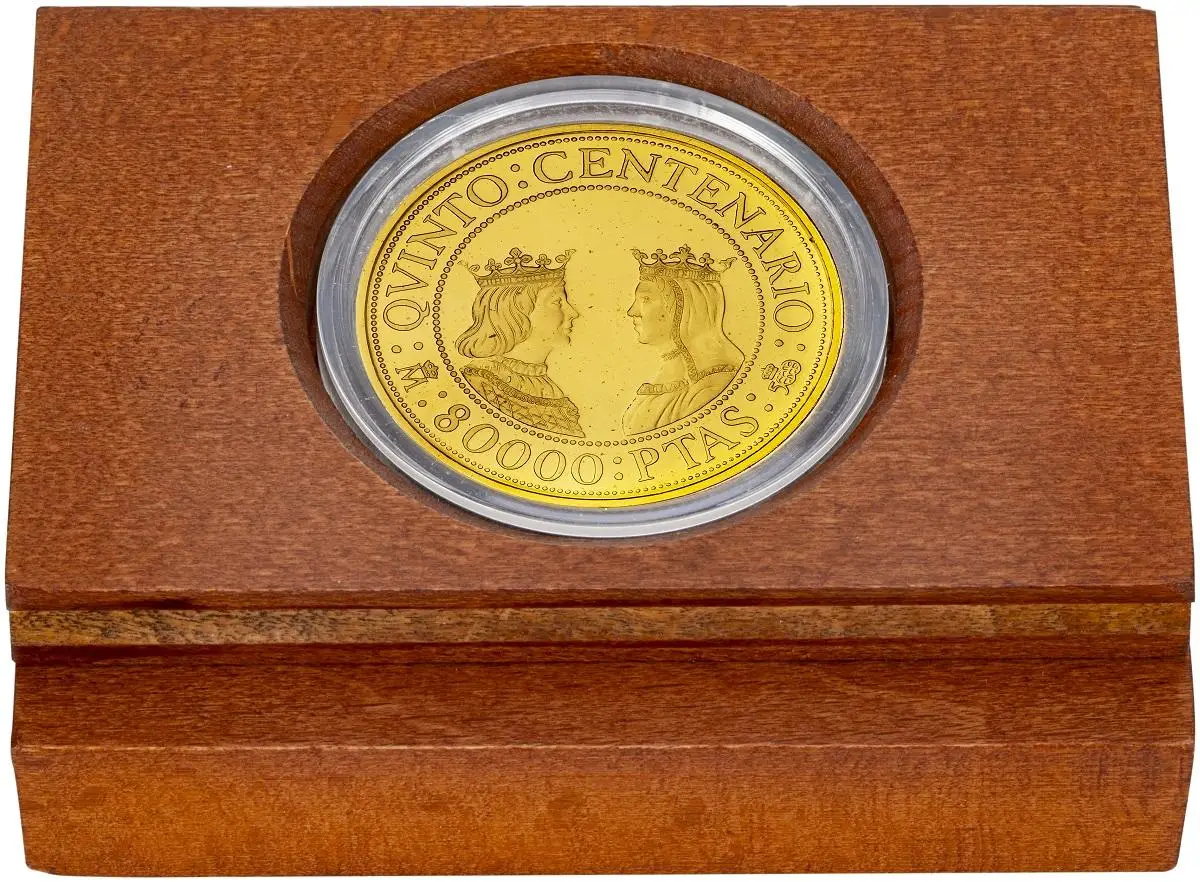 1989 Spanish 80,000 Pesetas Gold Proof Coin | Chards