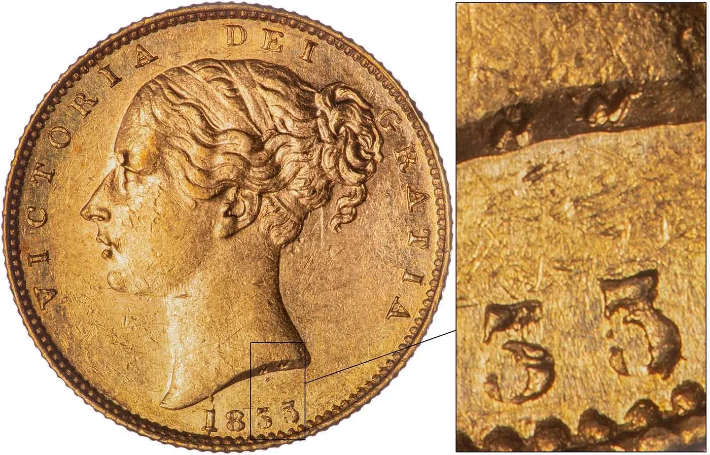 1855 Gold Full Sovereign Victoria London Mint | Chards