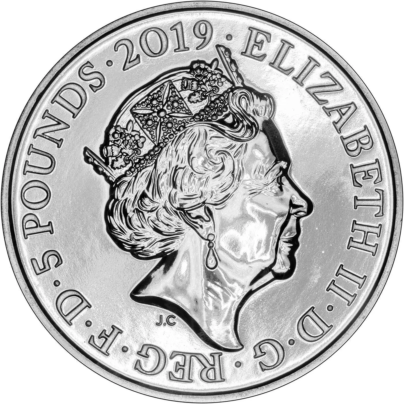 2019 Tower of London - The Legend of the Ravens £5 B.U. Coin
