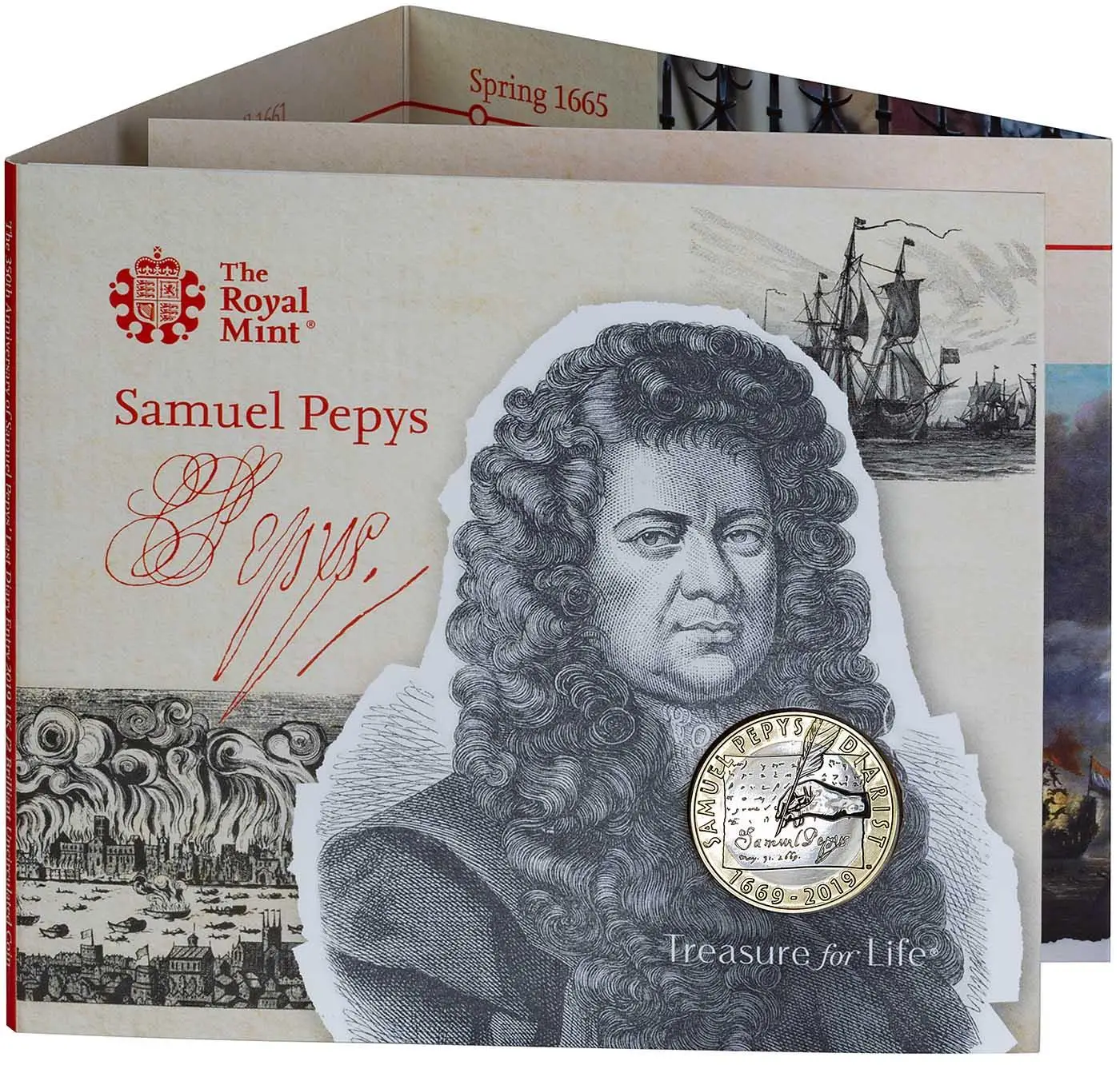 2019 350th Anniversary Of Samuel Pepys Diary £2 Bu Coin